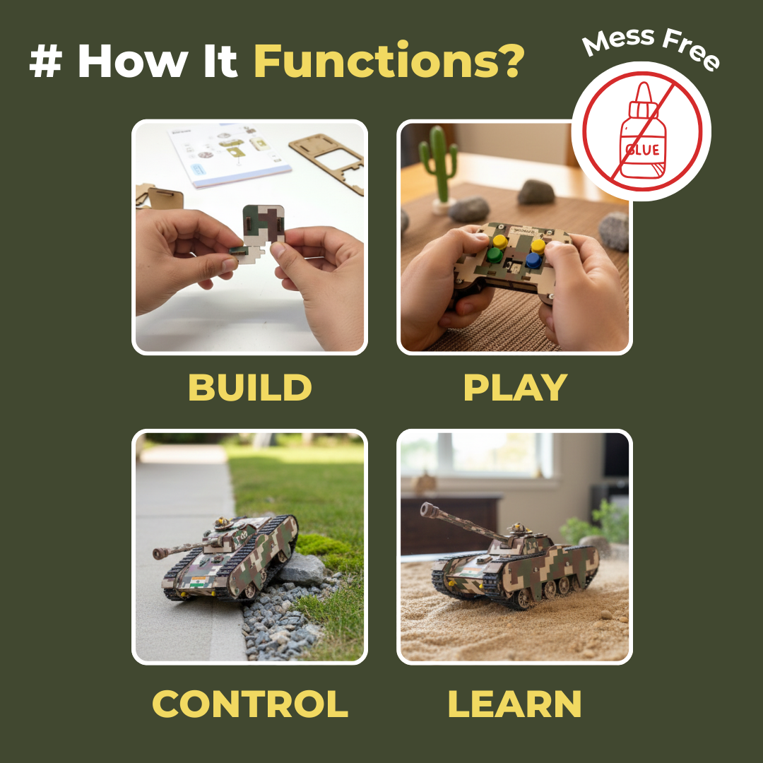 Sooper Brains™ DIY Wooden Army Tank Kit (High-Speed STEM Build Set ...