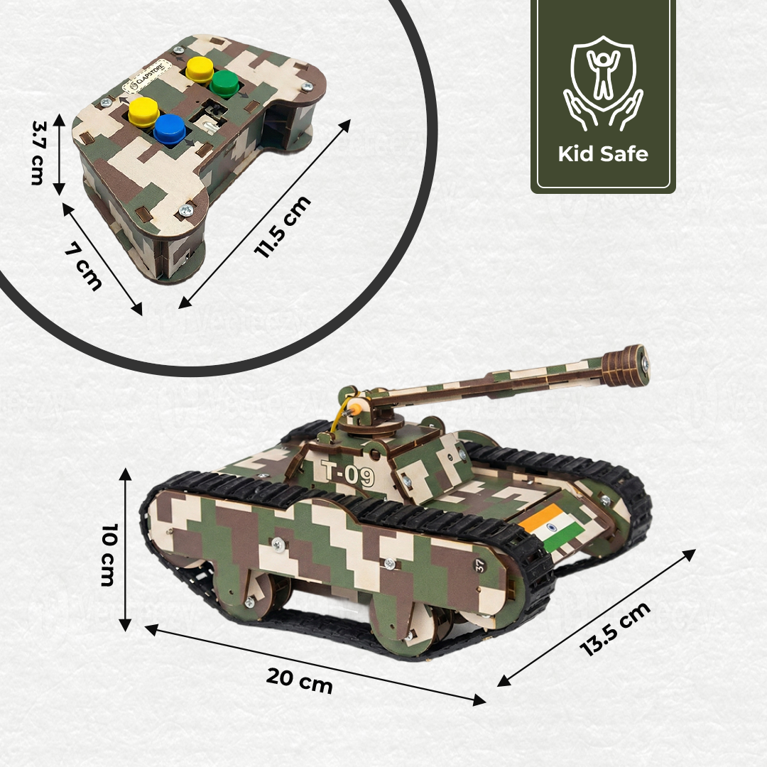 Sooper Brains™ DIY Wooden Army Tank Kit (High-Speed STEM Build Set ...